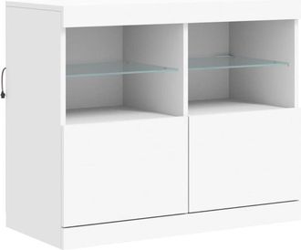 vidaXL Buffet avec lumières led blanc 81x37x67 cm