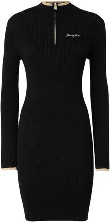 Tommy Jeans Femme, Robes, Noir, Taille: 38 FR TJW Metallic Zip Dress