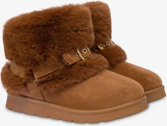 Love Moschino Bottines en tissu souple - Marron