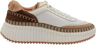 Chlo&eacute; Low-Top Sneaker - White Sneakers With Textured Accents - Gr. 36 (EU) - in Grau - f&uuml;r Damen