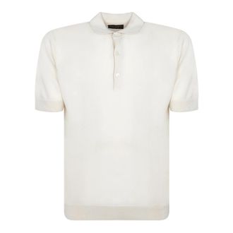 Dell'Oglio Wei&szlig;es Poloshirt Klassischer Stil - - Tops - Herren - Wei&szlig; - XL