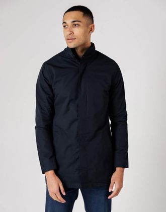 French Connection Mac - Veste mi-longue &agrave; col chemin&eacute;e - Bleu marine