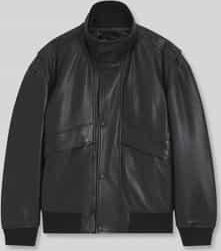 Boss Orange by Hugo Boss Lederjacke aus Ziegennappa mit Stehkragen