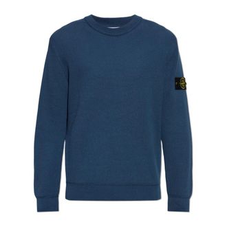 Stone Island Logo Patch Pullover - - Knitwear - Herren - Blau - M