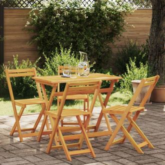 vidaXL Vidaxl - Ensemble Bistro Pliable 5 Pi&egrave;ces en Bois Massif Acacia