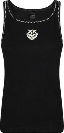 Pinko Pinko, Femme, Tops, Noir, Taille: 42 FR Hauts sans manches
