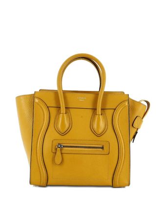 Celine mini sac cabas Luggage Bag en cuir grain&eacute; - Jaune