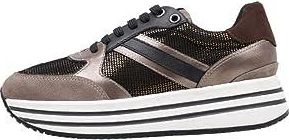 Geox Femme D Kency B Sneakers, Bronze/Dk Beige, 40 EU