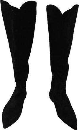 Ralph Lauren Polo Long Black Suede Boots Size 40