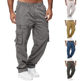 Generic FGUUTYM Pantalon de surv&ecirc;tement pour homme - Pantalon cargo d&eacute;contract&eacute; - Plusieurs poches - Pantalon de jogging - Pantalon de sport - Coupe droite - 