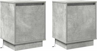 vidaXL Nachttisch mit 2 pcs Betongrau 39 x 34,5 x 50 cm Holzwerkstoff Vidaxl