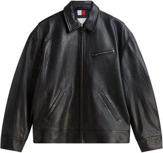 Tommy Hilfiger Blouson ample uni en cuir