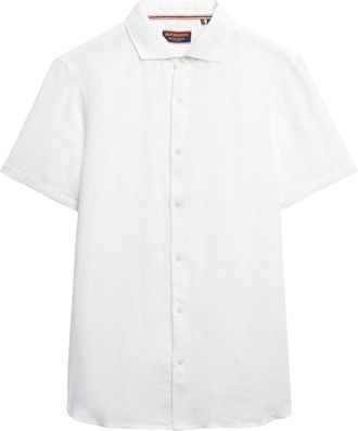 Superdry Herren Vacation Hemd mit kurzen Ärmeln aus Leinen Optik XXXL