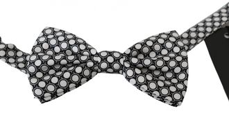 Dolce & Gabbana Mens Silk Polka Dot Bow Tie Black Ties