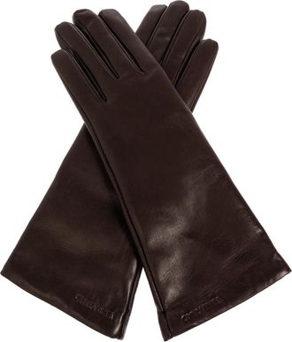 Ferragamo Femme, Accessoires, Brun, Taille: 7 IN Gants en cuir