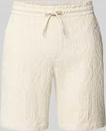 Lindbergh Shorts aus Viskose-Mix mit Strukturmuster und elastischem Bund