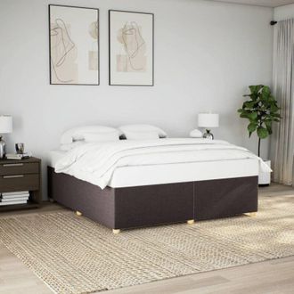 vidaXL Bettgestell ohne Matratze Dunkelbraun 180x200 cm Stoff vidaXL