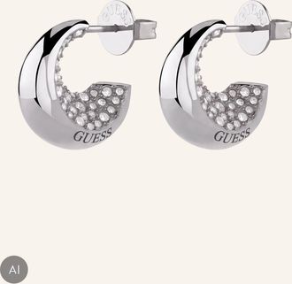 Guess Creolen Moon Drops silber
