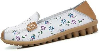 Generic ZBDP Chaussures plates confortables pour femme avec découpes pour femme, blanc, 37.5 EU