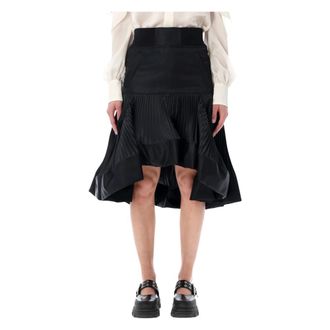 sacai Femme, Jupes, Noir, Taille: 42 FR Nylon Twill Midi Skirt
