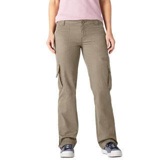 Dickies Damen, Dickies Cargohose aus Köper, gerade Passform, GESPÜLTER WÜSTENSAND, 16/Regular