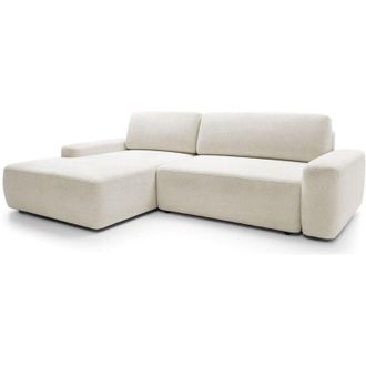 Selsey Baleo - Ecksofa mit Schlaffunktion, Chenille-Bezug, Creme, linksseitig - Selsey