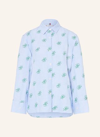 Tommy Hilfiger Hemdbluse Mit Leinen blau