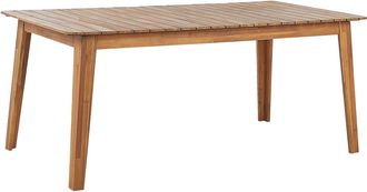 Beliani Gartentisch Akazienholz Hellbraun 180 x 90 cm für 6 Personen Fornelli