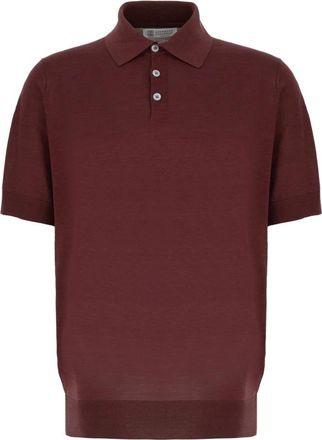 Brunello Cucinelli Homme, Tops, Rouge, Taille: XL Polo en maille fine