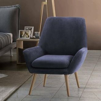 Dmora Talamo Italia - Annarita-Sessel, Designer-Loungesessel, 100 % Made in Italy, Relaxsessel aus gepolstertem Stoff, 80 x 70 x 95 cm, Blau