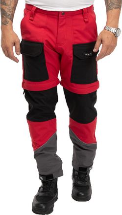 Rock Creek Herren Softshell Hose Cargohose Outdoorhose Wanderhose Herrenhose Wasserdicht Zip-Off Shorts Winterhose Trekkinghose H-309 Rot 2XL