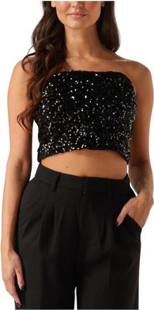 Notre-V Pailletten Schwarzes Top Nv-Elynn - - Tops - Damen - Schwarzk - M