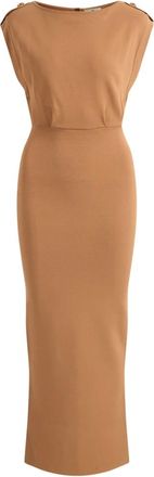 Elisabetta Franchi Femme, Robes, Brun, Taille: 38 FR Abito di Maglia Daino