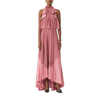 Lanvin Femme, Robes, Rose, Taille: 38 FR Robe pliss&eacute;e en charmeuse et coton