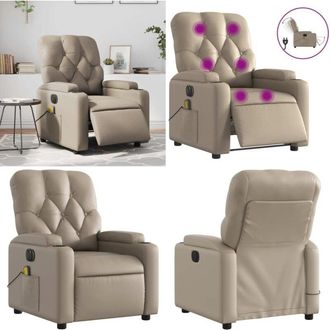 vidaXL Massagesessel Elektrisch Cappuccino-Braun Kunstleder - Vidaxl