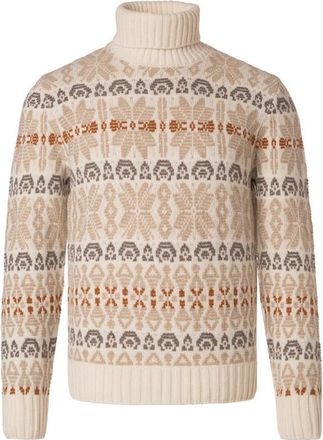Gran Sasso Herren Rollkragenpullover beige gemustert