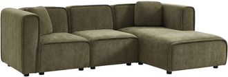 Sweeek Canapé dangle droit 3 places tissu 2 coussins carrés L 230 x P 145 x H 70 cm - Lester Tissu Kaki