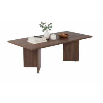 Dmora Couchtisch Turate, rechteckig, Platte aus edlem Holz, braune Tischplatte, 119x60x40h cm, Nussbraun