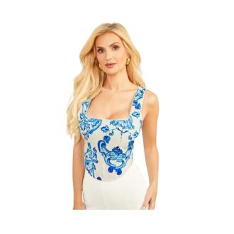 Marciano Femme, Tops, Bleu, Taille: 38 FR Corset Blue Note