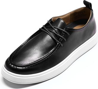 AlltheMen YFFUSHI Schuhe Herren Segelschuhe Moc Toe Schn&uuml;rhalbschuhe Freizeit Lace Up Bootschuhe Leder Loafer Slip On Mokassins,Schwarz,41