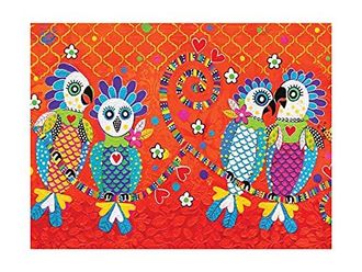 Maxwell & Williams Love Hearts Geschirrtuch mit Vogel Design, Geschirhandtuch 100% Baumwolle, Rot, 50 x 70 cm, Küchentuch, Spültuch, Abtockentücher