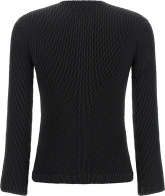 Issey Miyake Rhombus Pleats Cardigan - Black
