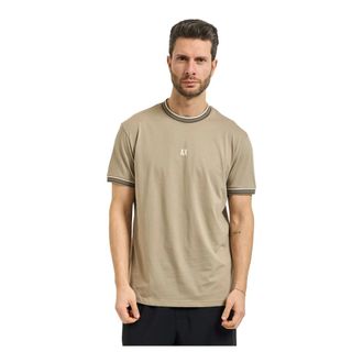A|X Armani Exchange Homme, Tops, Beige, Taille: M T-shirt Coupe Standard en Jersey de Coton Classique