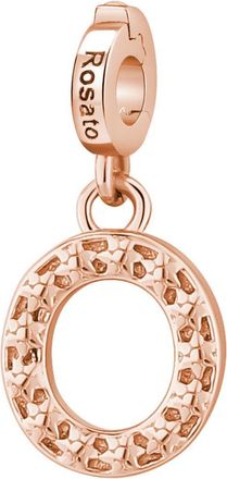 Rosato Storie Charm Kreis mit Blumen aus Sterlingsilber in der Farbe Rosegold, Größe: 18 mm, RZ093