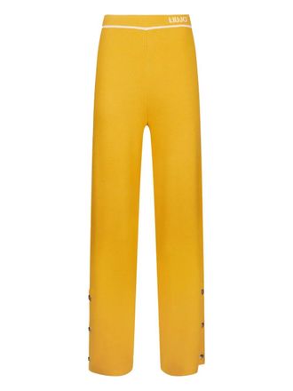 Liu Jo Gerade Hose mit Logo-Bund - Gelb