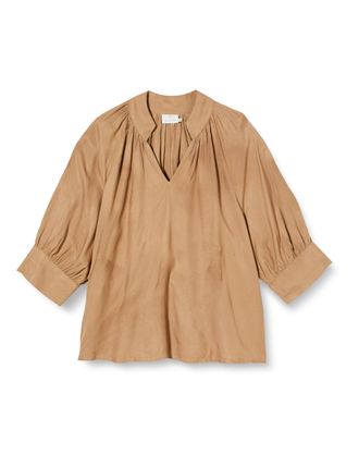 Kaffe Damen Damenbluse, Loose Passform, Kadahlia, 1/2 Ärmel, Bluse, Petrified Oak, 40