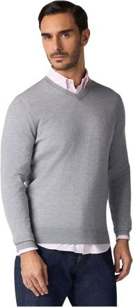 Brooks Brothers Homme, Pulls, Gris, Taille: XS Pull en Laine M&eacute;rinos Col V