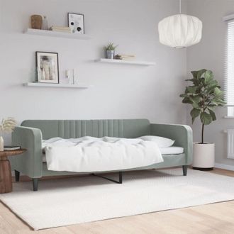vidaXL Tagesbett Hellgrau 80x200 cm Samt Vidaxl