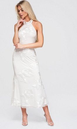 Ombre Abendkleid Dress LA-OM-DLR378 ecru XS Beige S (kein Set, 1-tlg)