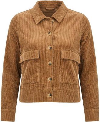 Ulla Popken Sommerjacke Cordjacke Hemdkragen Langarm Biobaumwolle